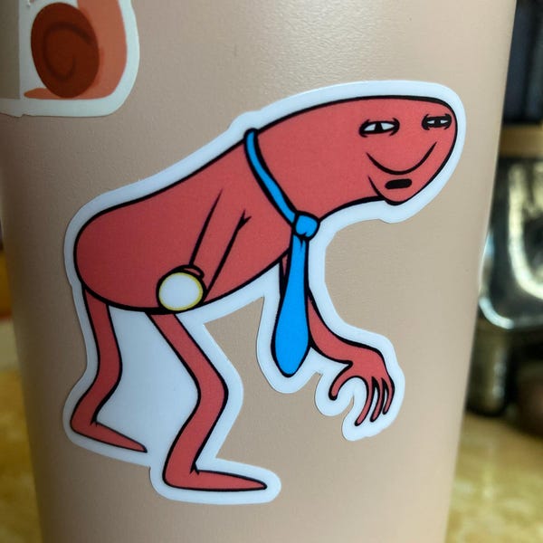 Front Facing Allan Smiling Friends Sticker Waterproof Adult Swim Decal ...