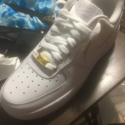 Custom Nike Air Force 1 Low White & Gold MENS - Etsy