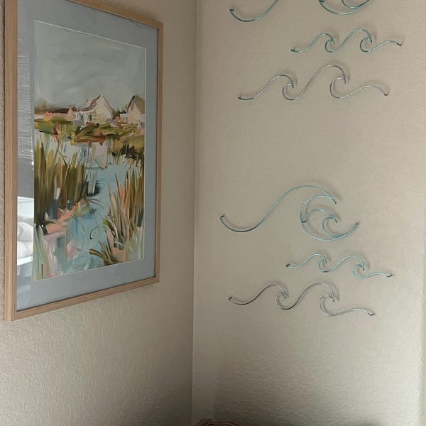 Ocean Waves Wire Art | Single Line Wire Art | Waves Wall Art - Etsy