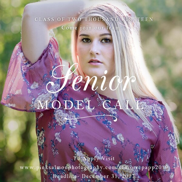 Senior Model Call Template, Senior Photography Template, Senior Rep ...