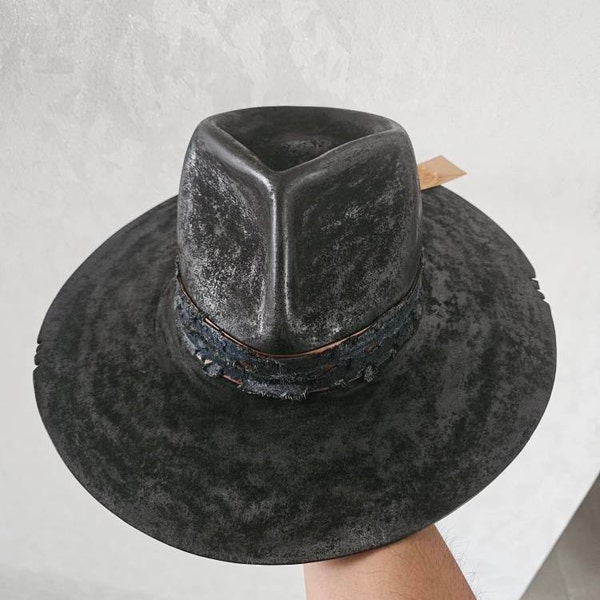 Vintage Rare Custom Open Crown Hat,high Bowler Western Cowboy ...