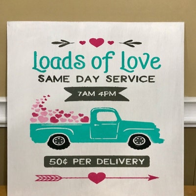 Valentine's Day Truck Svg, Love SVG Files, Heart Svg Loads of Love ...