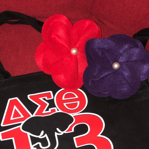 DST Red Flower Corsage// African Violet Pin//felt Flower Brooch//large ...