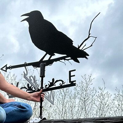 Crow Metal Weathervane, Weather Vane, Home Roof Decor, Raven, Corbie - Etsy