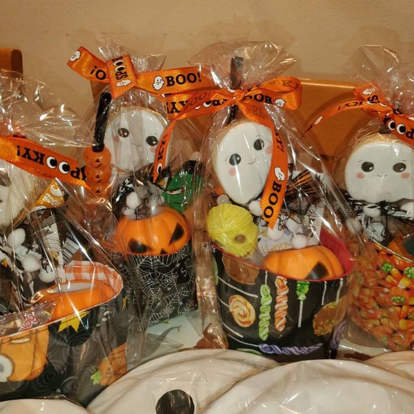 MINI Halloween Basket Bag Bin, Party Favor, Hostess Gift, Pumpkin ...