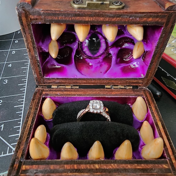 Mimic Ring Box: Dnd Engagement, Wedding Ring Bearer - Etsy