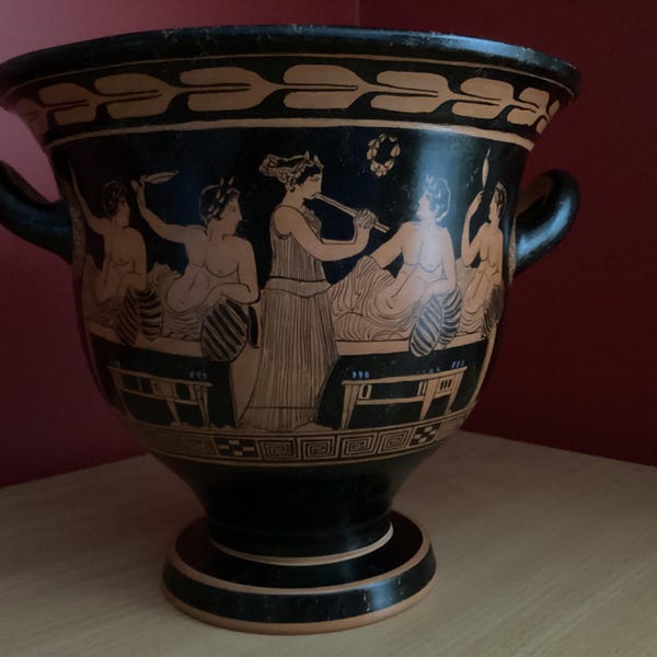 Red Figured Ceramic Pelike - Castor, Pollux - Oedipus, Sphinx - Hand ...