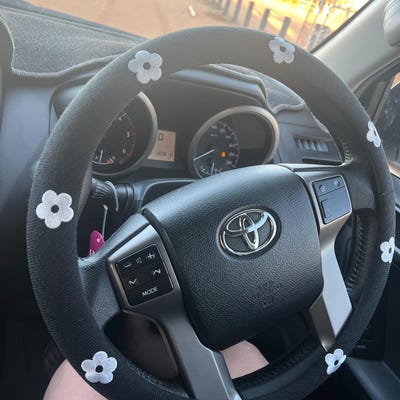 Cute Little Daisy Car Steering Wheel Cover for Women,custom Text Cotton ...