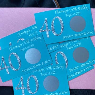 Birthday ANY AGE Party Scratch off Tickets Cards Favor Favors Game We ...