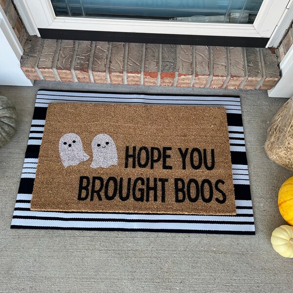 Hope You Brought Boos Doormat, Halloween Doormat, Fall Doormat, Ghost ...