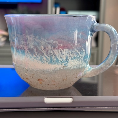 BLUE WAVES Beach Inspired Coffee Mug, Hand Poured Resin Art, Beach Mug ...