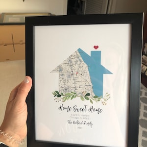 New Home Gift, Housewarming Gift for Couple, New House Map, First Home ...