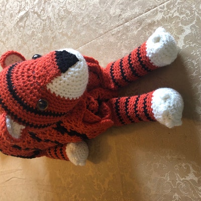 3in1 Jungle Tiger Folding Baby Blanket Crochet Pattern Pram Toy ...