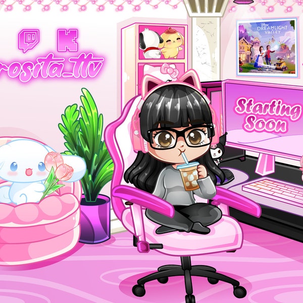 Custom Animated Chibi Cute Stream Screen for Your Twitch/youtube or ...