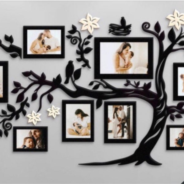 Large Family Tree With Photo Frames, Wall Decorations for Living Room ...