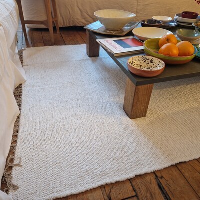 Runner Rug 150 Cm Cream Rug, Kitchen Rug Washable, Beige Cotton Rug ...