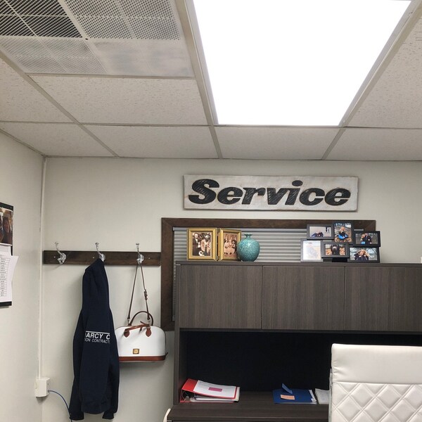 Service Sign Carved in a 40x8 Solid Wood Board Vintage Farmhouse Style ...