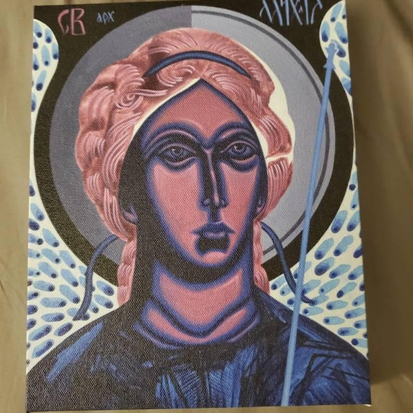 Icon of Saint Guardian Archangel Michael – Modern Religious Art Print ...