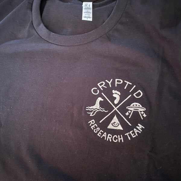 Cryptid Research Team Embroidered Tee | Bigfoot Shirt | Loch Ness ...