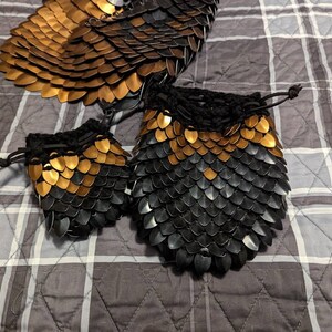 Scalemail Gauntlets Knitted Dragonhide Armor Bronze Warrior - Etsy