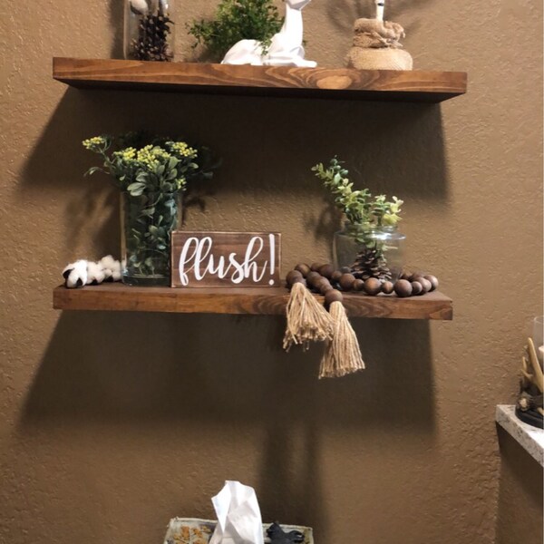 Flush! Bathroom Sign - Funny Gift - Home Decor - Wood Sign - Wooden ...