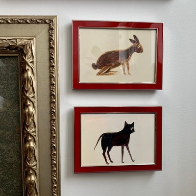 Bill Traylor Americana Art Black Cat Animal Folk Art African American ...