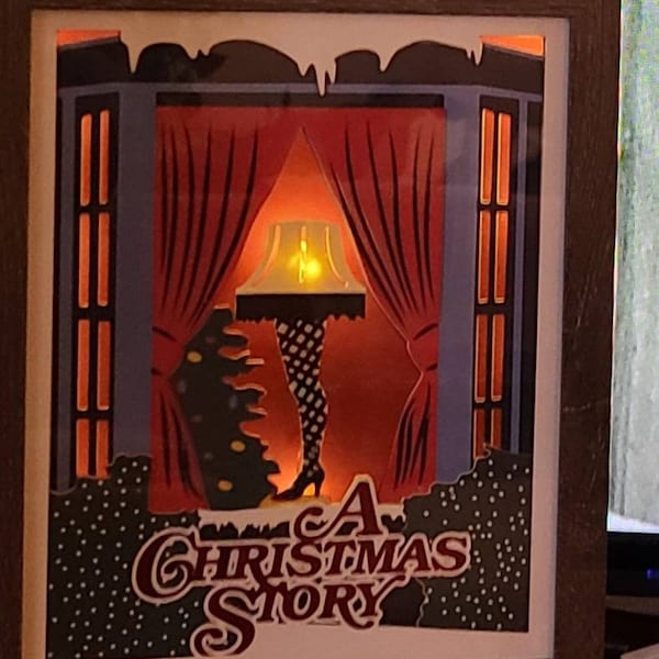 A Christmas Story 3D Box Paper Cut, A Christmas Story Light Box Svg, A ...