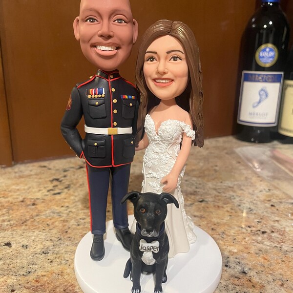 Handmade Custom Marry to Me Kiss Wedding Bobble Head Handmade Polymer ...
