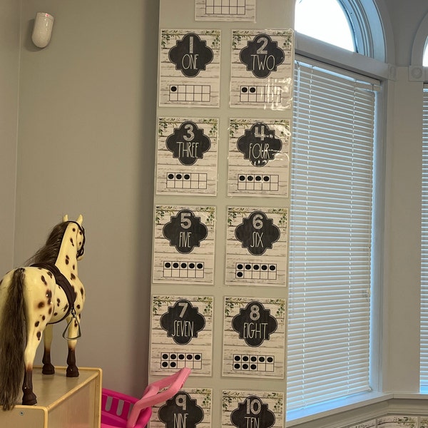 Classroom Number Posters With Ten Frames 0-20 | Modern Farmhouse ...