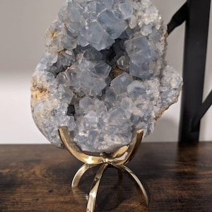 Modern Brass Crystal Tower Display Stand Luxury Gold Geometric Candle ...