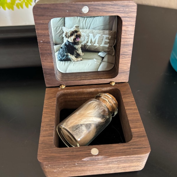 Custom Wooden Pet Fur Keepsake,wooden Pet Ashes Box,personalized Pet ...