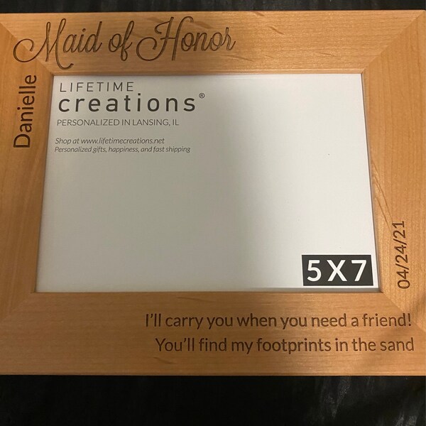 Personalized Maid of Honor Picture Frame by Lifetime Creations ...
