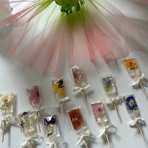 10 Wildflower Rectangle Lollipops - Etsy