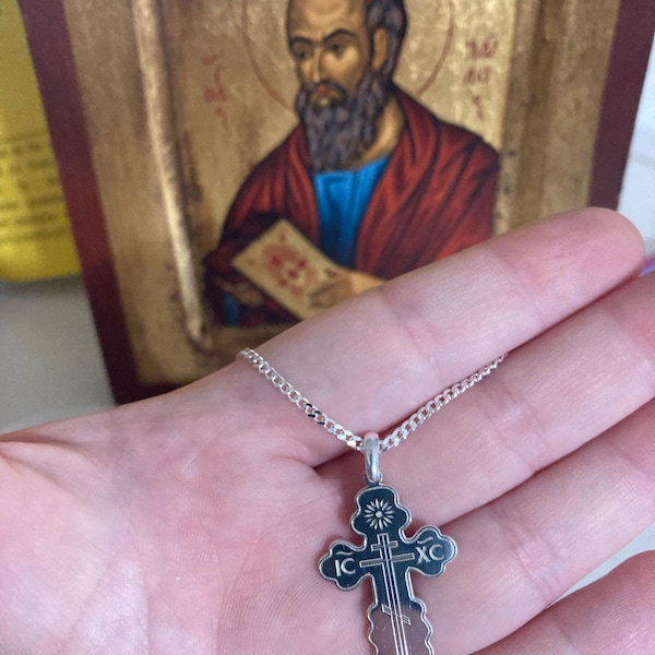 Christian Eastern Orthodox Cross Necklace IC NC NIKA Religious Jewelry ...