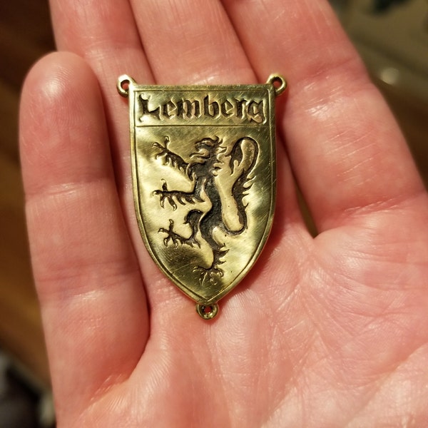 Stand With Ukraine. Ukrainian Reenactment Badge(brass) With Lemberg ...