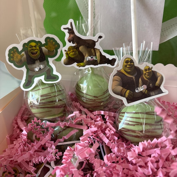 Shrek Cake Pops: Vanilla, Chocolate, Strawberry (dozen) - Etsy
