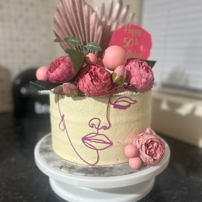 Line Art Face Cake Topper Charm, Perfect for Cake Decoration, Cake ...