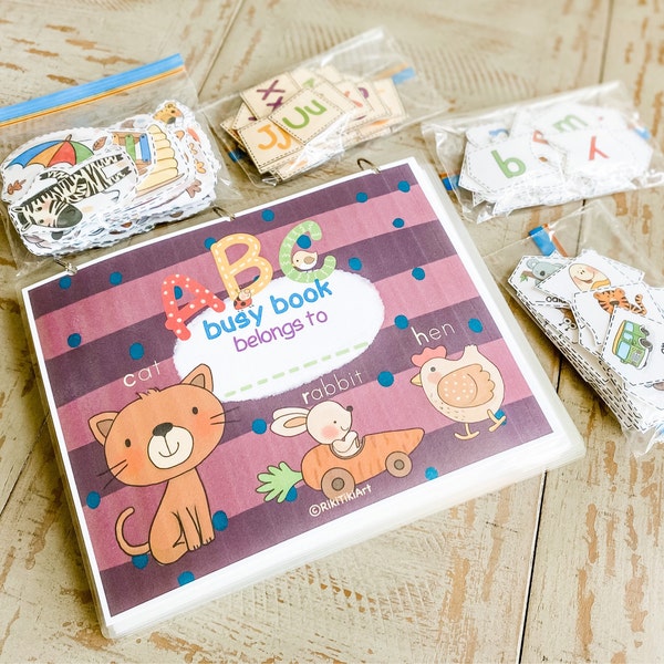 Alphabet Busy Book Printable ABC Quiet Book Toddler Busy Binder ...