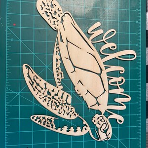 Turtle Door Hanger SVG Laser Cut Files Beach SVG Turtle SVG Welcome ...