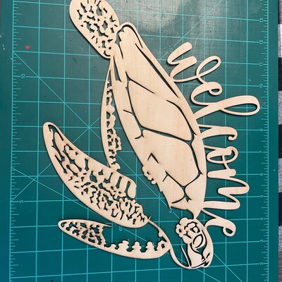 Turtle Door Hanger SVG Laser Cut Files Beach SVG Turtle SVG Welcome ...