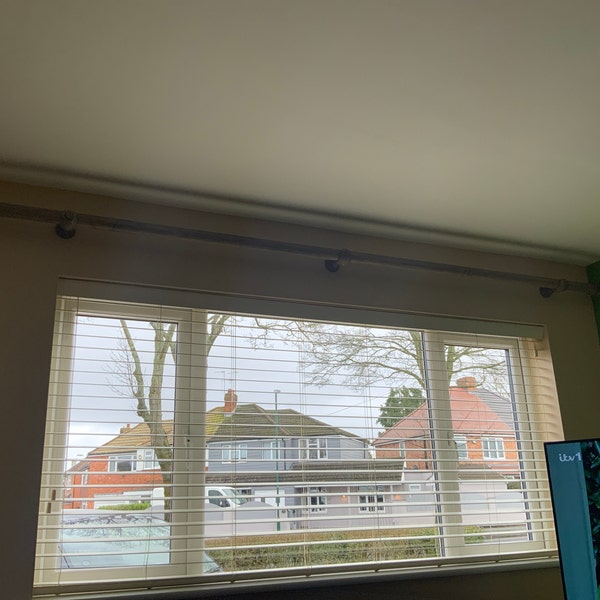 Gorgeous Reclaimed Wood Style Rustic Curtain Rod Rail Poles in Various ...