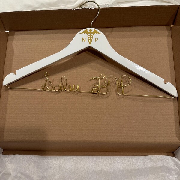 1st White Coat, Personalized Nurse Practitioner Hanger, New Graduate or ...