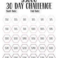 30K 52 Week Challenge PRINTABLE, 30000 in 1 Year, House Savings, 30K ...