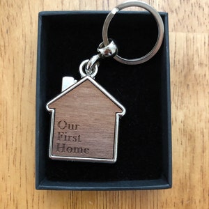 Personalised Our First Home Design Keyring, Custom Keychain ...