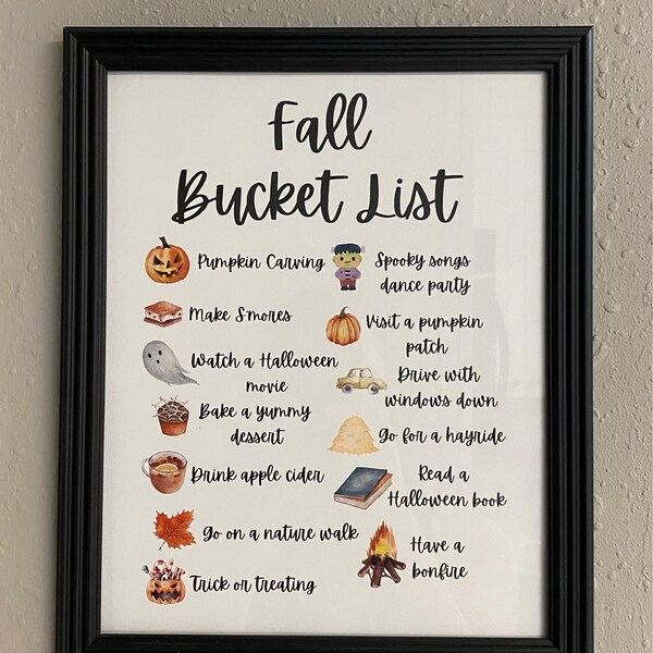 Fall Bucket List Printable, Family Bucket List, Halloween Bucket List ...