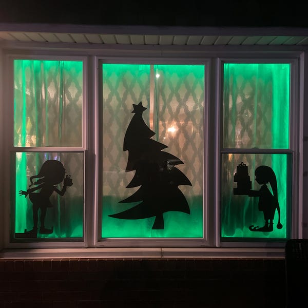 Santa’s Elves Window Cling Silhouette - Etsy