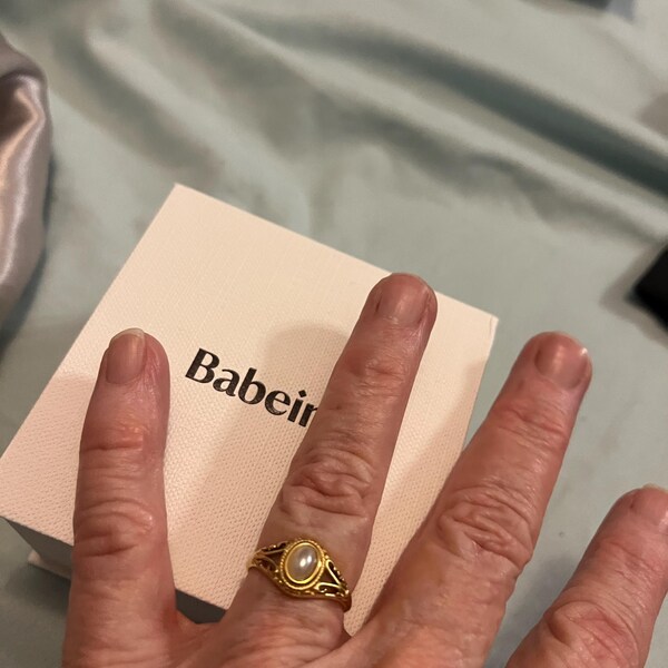 18K Gold Victorian Pearl Ring, Vintage Pearl Ping, Statement Ring ...