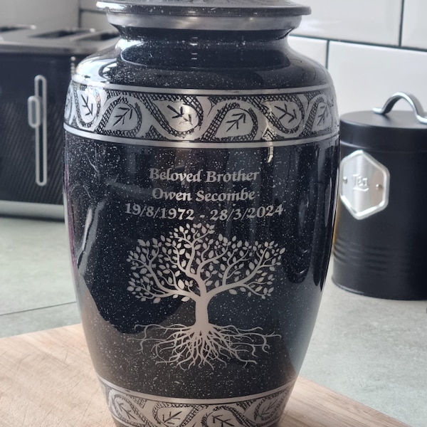 Plaque for Cremation Ashes Urn Name Label Necklace Medallion Urn Fully ...