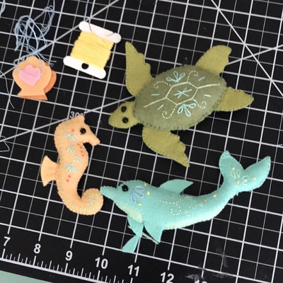 Sea Creatures Set 2 Felt Animals Sewing Pattern, PDF Download, SVG ...