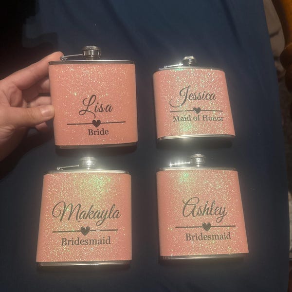 Personalized Bridal Flasks, Bridesmaids' Gifts, Flask for Bridal Custom ...
